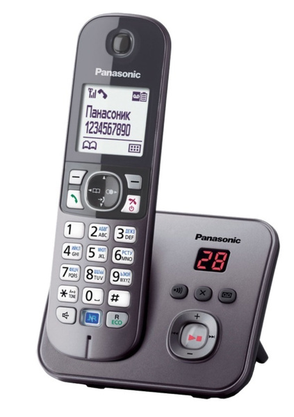 Радиотелефон домашний Panasonic KX-TG6821RUM, серый металлик - купить с ...