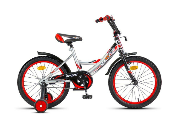 Велосипед детский MAXXPRO SPORT 18" серебристо-красный SPORT-18-4 (19 ...