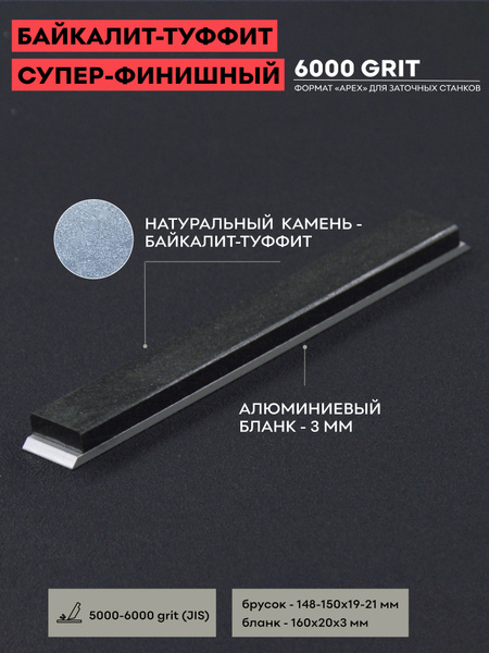 Натуральный точильный камень Байкалит-Туффит / 6000 грит / полировка ...