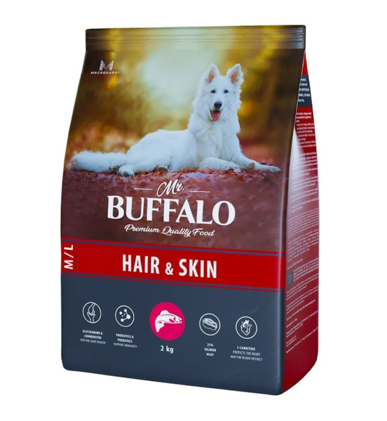 Корм для собак средних и крупных пород Баффало Mr.Buffalo Hair&Skin ...