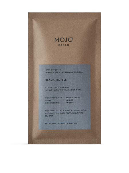 Mojo Cacao l 80г black truffle l 70% горький шоколад l без глютена l ...