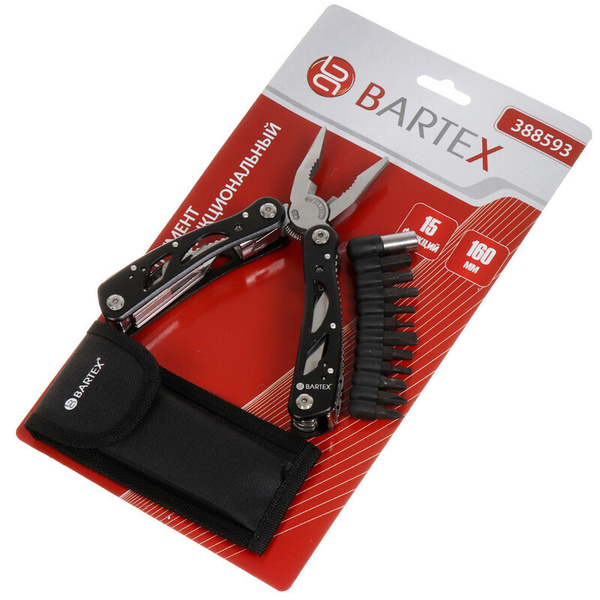 Мультитул-трансформер 15 функций, с чехлом, 160 мм, Bartex, AI-2904010, шт - купить с доставкой ...