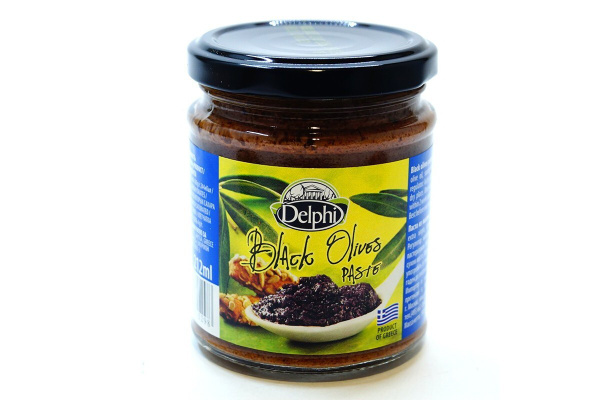 Паста из черных греческих оливок с оливковым маслом и специями, "Delphi ...