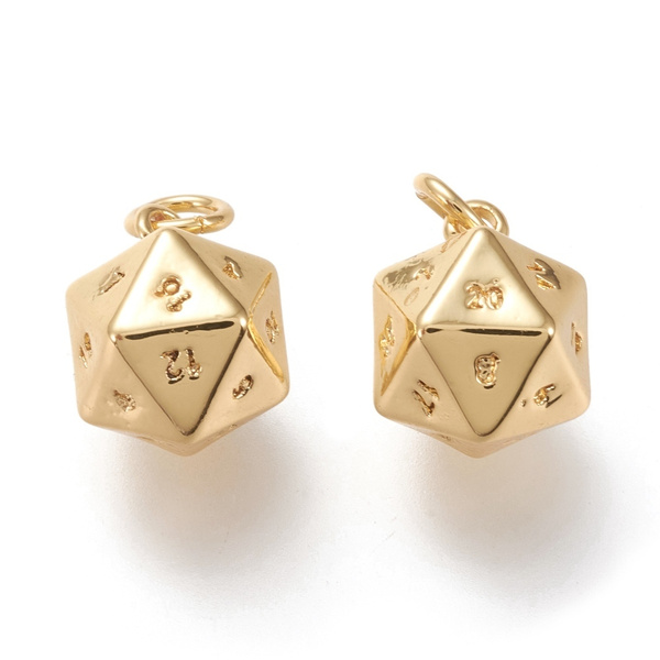Подвеска 13 9 5 10мм 20 гранный игральный кубик дайс D20 с