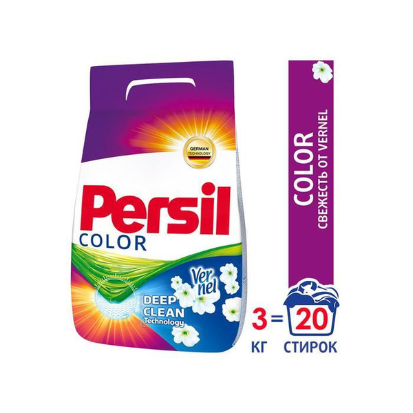Persil Стиральный порошок Color, свежесть Vernel, автомат, 3 кг ...