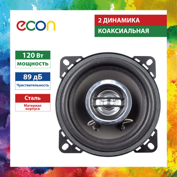 Акустическая система ECON EBS-1002 / 2-х полосная, коаксиальная, 4 ...