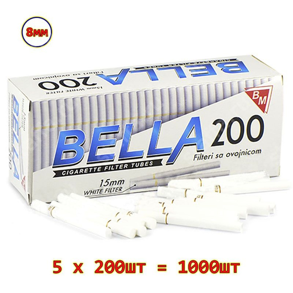 Bella 200 White Filter белый фильтр 15мм 5блоков по 200шт (1000шт) 8мм ...