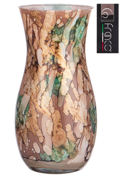 Ваза Claudia Aurora Green высота 26 см Ваза декоративная Ваза стеклянная Ваза для