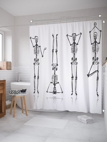 Штора для ванной 200x180 см JoyArty комнаты душа душевой сауну угловая большого размера цветная ...