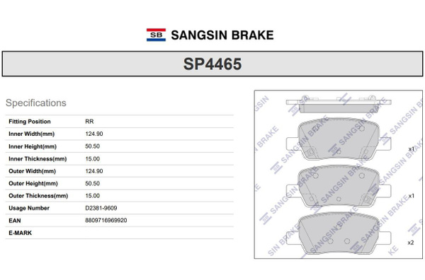 Колодки тормозные Sangsin Brake SP4465 - купить по низким ценам в ...