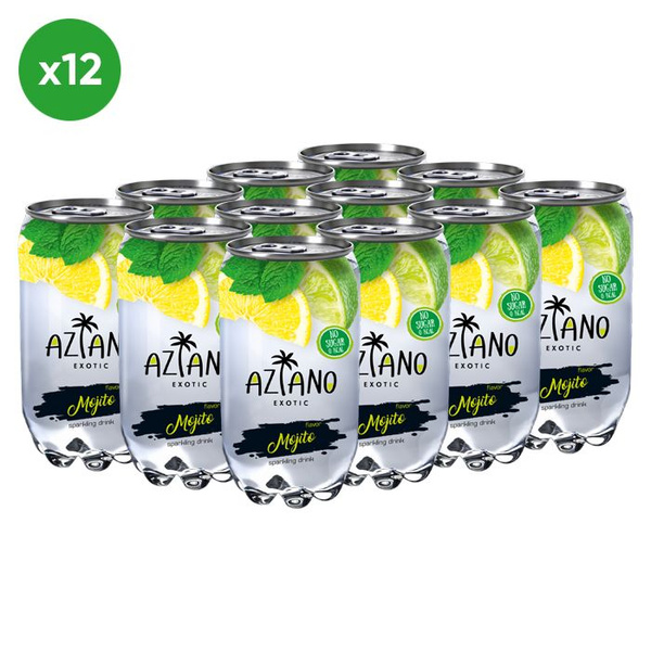 Газированный напиток Aziano со вкусом мохито (Китай), 350 мл (12 шт ...