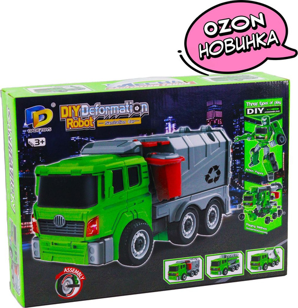 Робот-трансформер Dade Toys Creator Служба уборки 4в1, зеленый грузовик ...