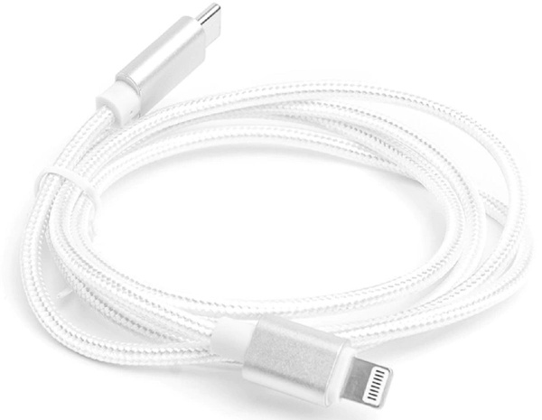 Кабель USB Type-C Atom /Type-C - Lightning / 1 метр белый / Шнур для ...