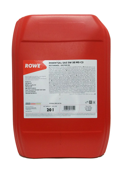 Масло моторное ROWE 5W-30 НС-синтетическое - купить в интернет-магазине ...