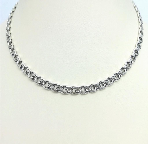 Серебряная цепь Бисмарк из серебра 925 пробы, ручное плетение ...