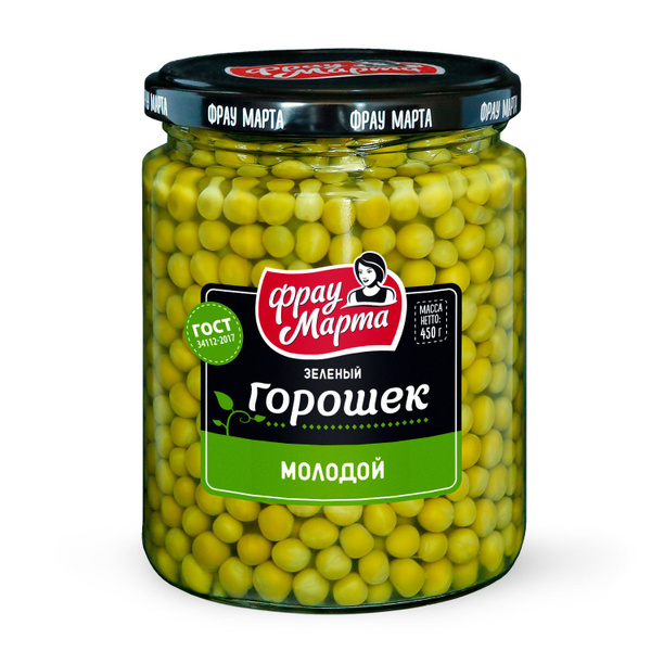 Горошек зеленый консервированный МОЛОДОЙ Фрау Марта ГОСТ, 450 гр., цена ...
