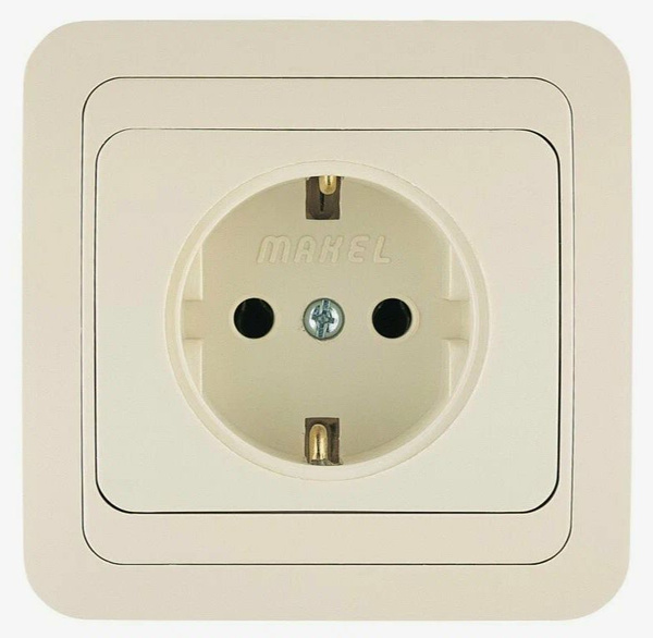 Евророзетка одинарный Makel Mimoza, скрытая проводка, кремовый - купить по низкой цене в ...