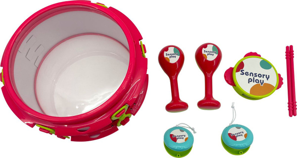 Набор детских музыкальных инструментов Runjia, 4 инструмента, красный ...