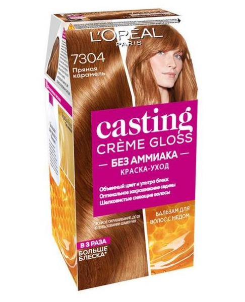 L'Oreal Paris Краска для волос Casting Creme Gloss 7304 Пряная карамель ...