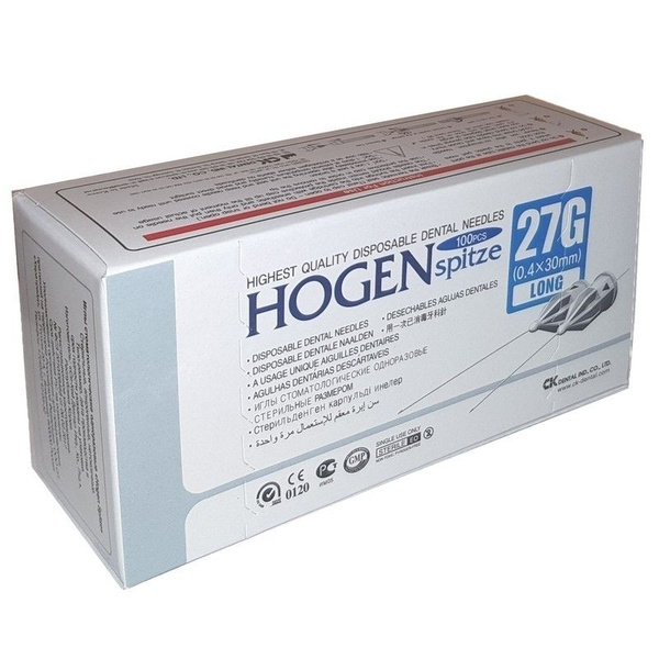 Иглы карпульные 27G 0,4 х 30 мм Hogen Spitze C-K Dental 100 штук купить на OZON по низкой цене ...