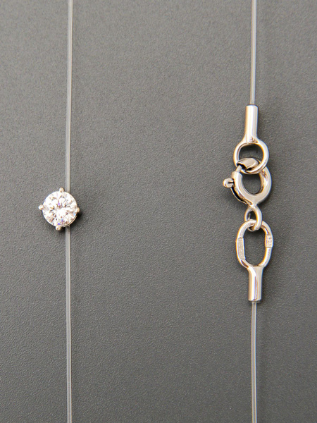 Колье(леска) подвеска Аргумент женское невидимка в серебре 925 пробы с ...