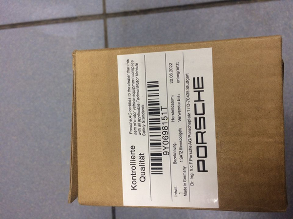 Колодки тормозные PORSCHE DESIGN 9Y0698151T Передние - купить по низким ...