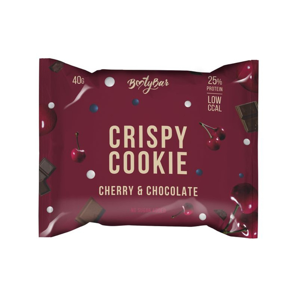 Протеиновое печенье BootyBar Crispy Cookies, 9 шт по 40 г, вкус: вишня-шоколад - купить с ...