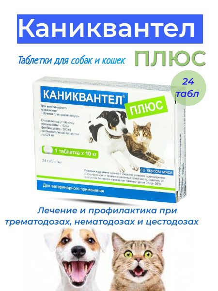 Euracon Pharma Каниквантел плюс от глистов для собак и кошек 24 ...