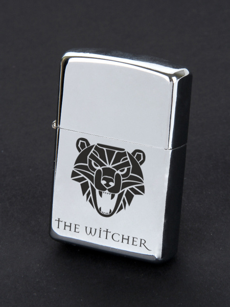 Зажигалка бензиновая с гравировкой Witcher Ведьмак Школа Медведя купить с доставкой по