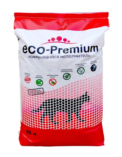 ECO-Premium Наполнитель Древесный Комкующийся Без отдушки 20200г ...