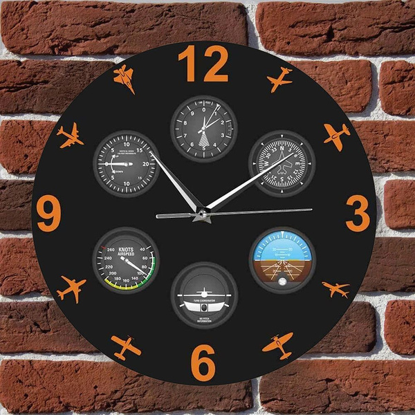 Бесшумные большие настенные часы Пилот самолета 35 см - купить по ...
