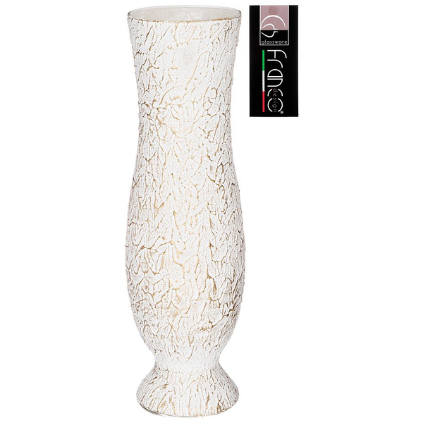 Ваза Franco Oregon Tailor Gold White высота 50см, стекло (316-1712 ...
