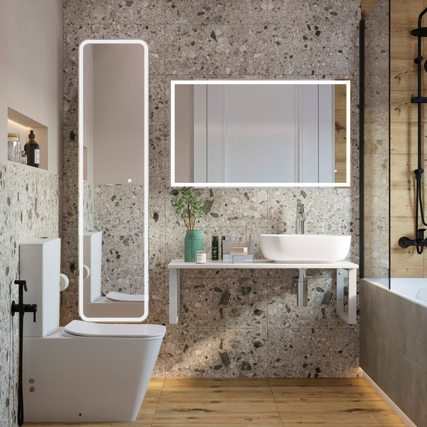 Мебель для ванной комнаты DIWO Элиста 100 белый мрамор,, с раковиной Moduo 50 Square купить на ...