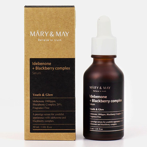 Mary&May Idebenone + Blackberry Complex Serum Антиоксидантная сыворотка ...