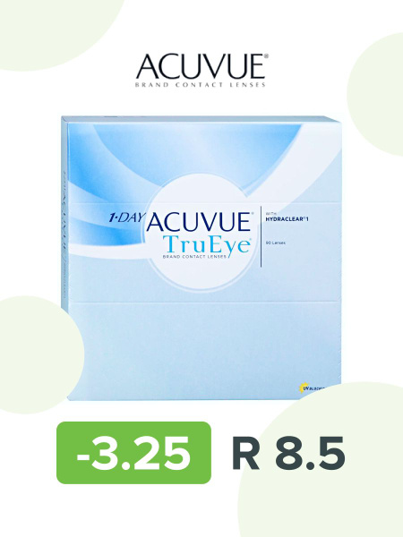 ACUVUE Контактные линзы 1-Day TruEye (90 шт), 90 шт., -3.25 / 8.5/0/0 ...