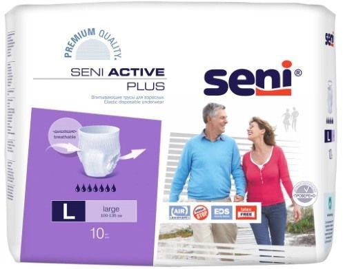 Seni Active plus трусы впитывающие для взрослых large 10 шт. подгузники ...