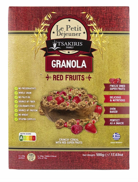 Le Petit Dejeuner Tsakiris Family Гранола ягодная хрустящая, 500 г ...