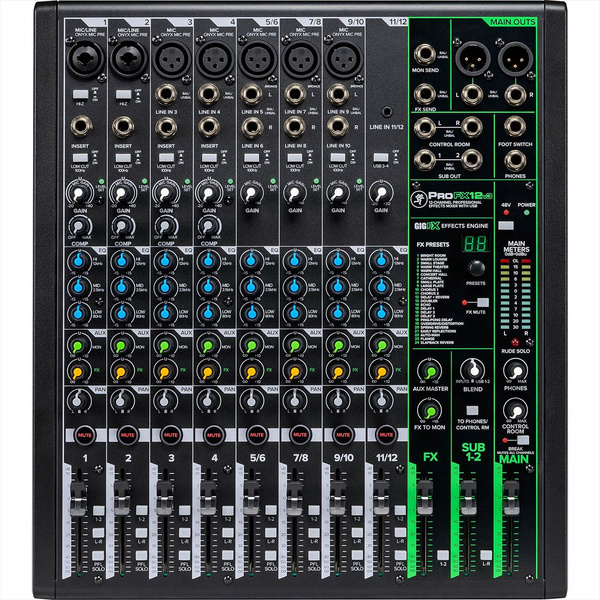 MACKIE ProFX12v3 12-канальный микшер с процессором эффектов и USB ...