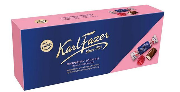 Karl Fazer Конфеты из молочного шоколада с малиново-йогуртовой начинкой ...