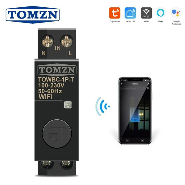 Реле времени WiFi TOMZN TOWBC-1P-T на DIN рейку / Умный выключатель ...