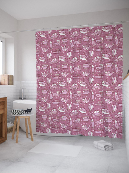 Штора для ванной 200x180 см JoyArty ширма плотные ширина 180 высота 200 для бани санузлов дома ...