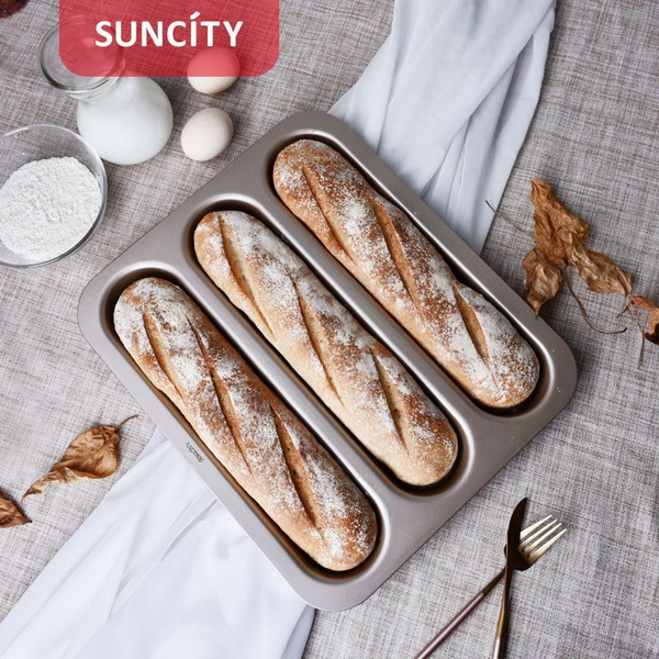 Форма для выпечки хлеба, багетов suncity "Хлеб", золото, размер 38x32x3 ...