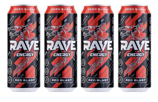 Напиток энергетический Rave Energy Red Blast 500 мл х 4 шт - купить с ...