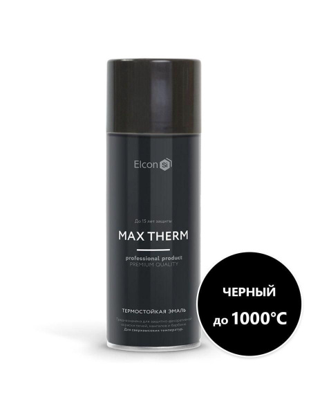 Эмаль Elcon термостойкая 1000, Матовое покрытие, черный - купить в интернет-магазине OZON по ...