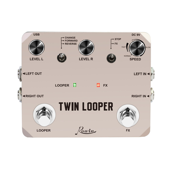ROWIN LTL-02 TWIN LOOPER Обновляет педали для электрической гитары 10 ...