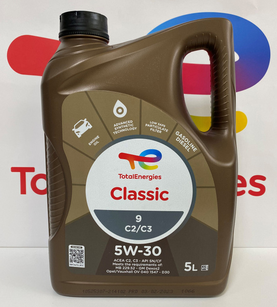 Масло моторное Total Classic 9 C2/C3 5W-30 Синтетическое 5 л 214102 купить c доставкой на OZON ...