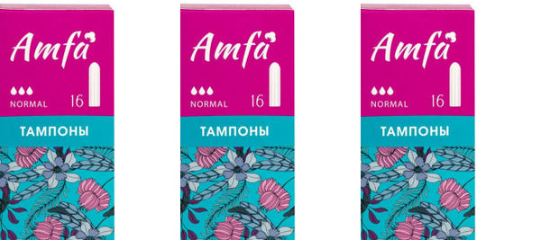 AMFA Тампоны без аппликатора Normal 16шт, 3уп. - купить с доставкой по ...
