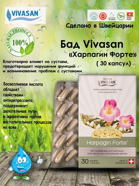 Харпагин Форте, Vivasan БАД для суставов, 30 капсул по 509 мг - купить с доставкой по выгодным ...