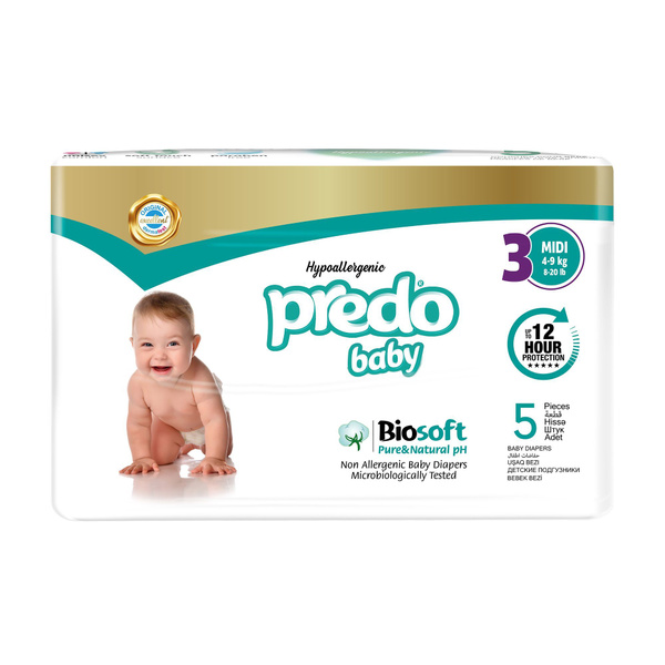 PREDO Baby Подгузники 3 MIDI SIZE (4-9кг) 5шт купить на OZON по низкой ...