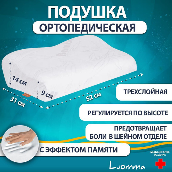 Ортопедическая подушка 31x52 см, Luomma F515/LC - купить по низким ...